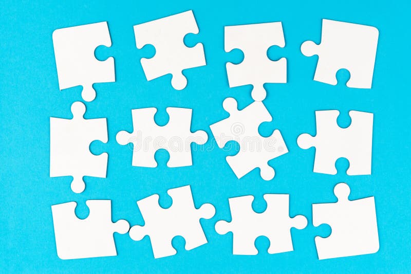 Rows of Jigsaw Puzzle Pieces Stock Photo - Image of arrange, pieces ...