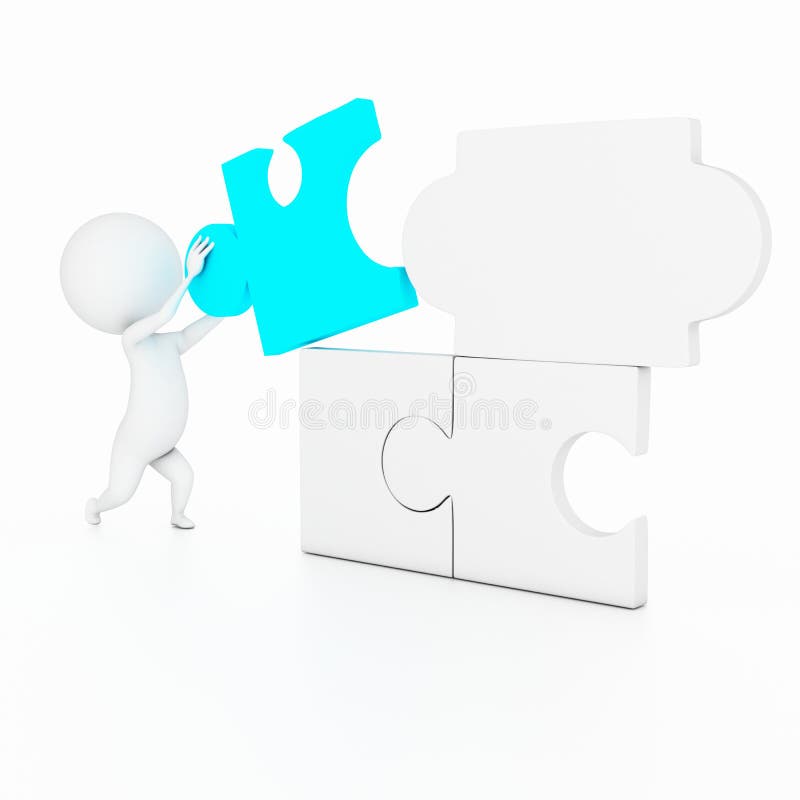 Puzzle guy stock illustration. Illustration of little - 21437370