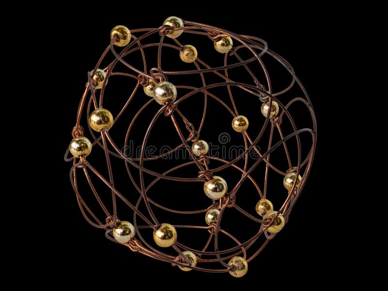 A Puzzle Hand-Made from Wire and Balls. it is a Stylized Sphere ...