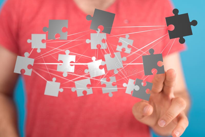 A Puzzle Hand Solution Concept Business Stock Photo - Image of element ...