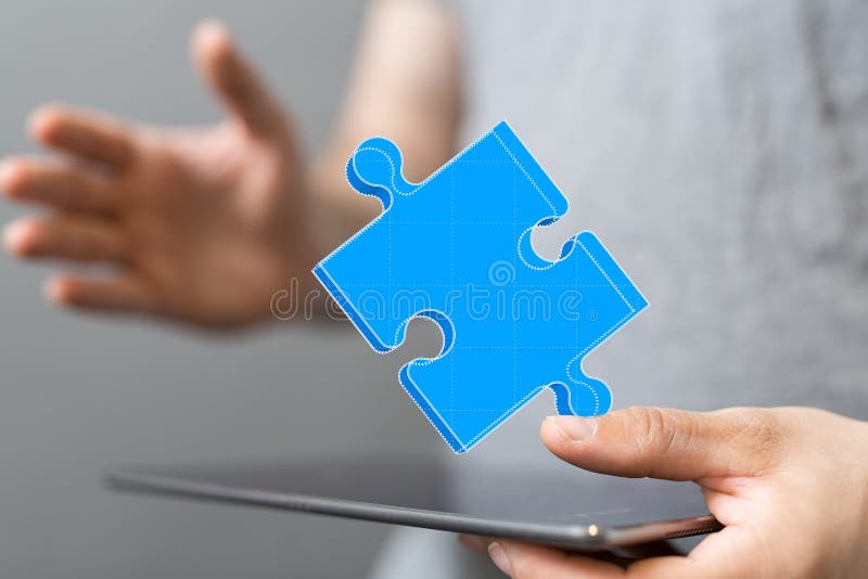 A Puzzle Hand Solution Concept Business Stock Image - Image of idea ...