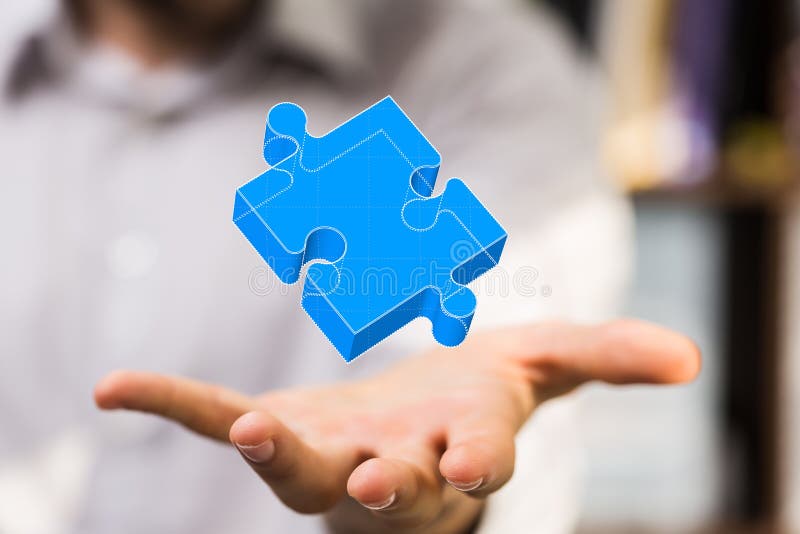 A Puzzle Hand Solution Concept Business Stock Image - Image of answer ...