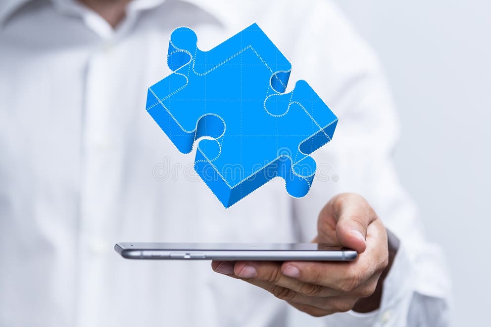 A Puzzle Hand Solution Concept Business Stock Image - Image of growth ...