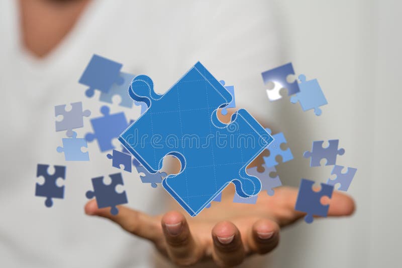 A Puzzle Hand Solution Concept Business Stock Image - Image of answer ...