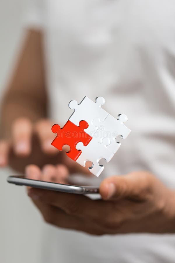 A Puzzle Hand Solution Concept Business Stock Image - Image of finance ...