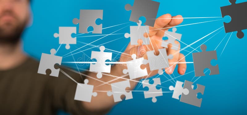 A Puzzle Hand Solution Concept Business Stock Photo - Image of connect ...