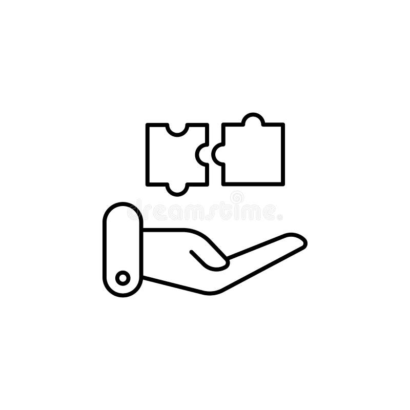 Puzzle, Hand, Solution Icon. Element of Human Resources for Mobile ...
