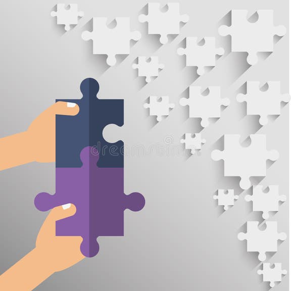 Puzzle Hand Teamwork Support Design Stock Vector - Illustration of ...