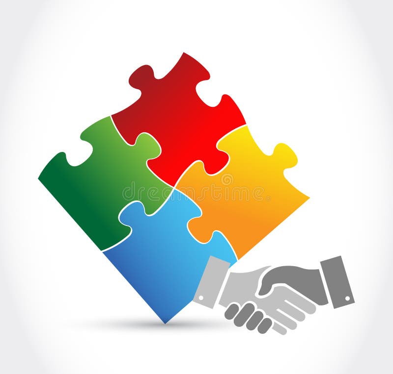 Puzzle Handshake Unity Concept Illustration Stock Illustration ...