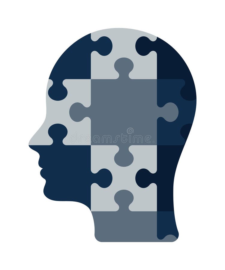 Puzzle Head with Human Face Image. Puzzle Head Icon. Personal ...