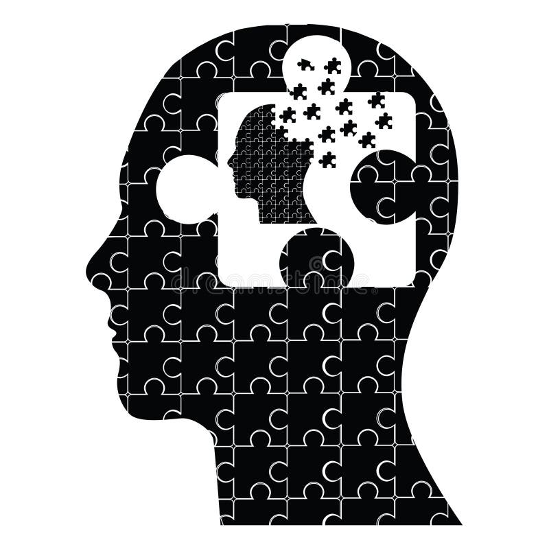 Puzzled Man On Jigsaw Pieces Stock Illustration - Illustration of ...