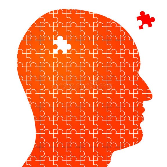 Puzzle head stock illustration. Illustration of brain - 39646184
