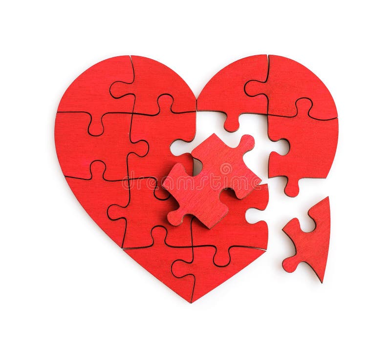 Puzzle of the heart shape stock image. Image of jigsaw - 66069117