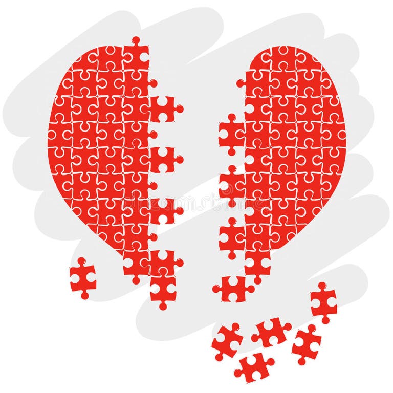 Heart Missing Piece Puzzle Stock Illustrations – 351 Heart Missing ...