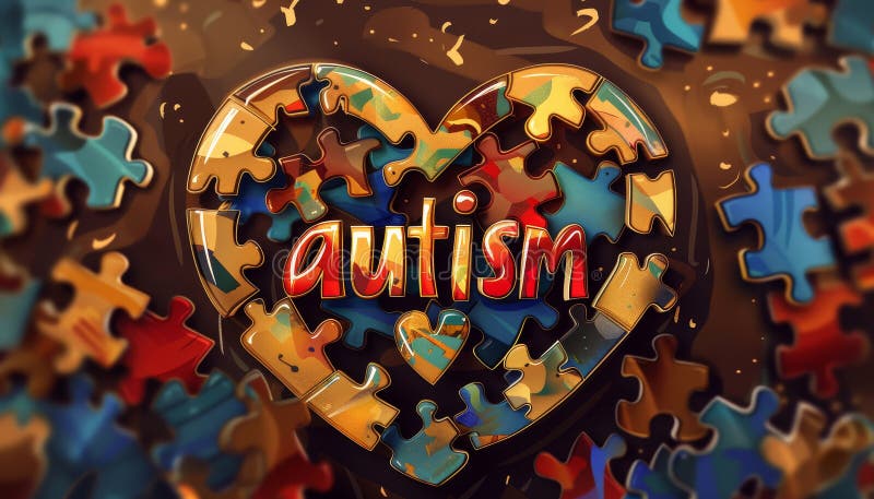 A Puzzle Heart with the Word Autism Written on it by AI Generated Image ...