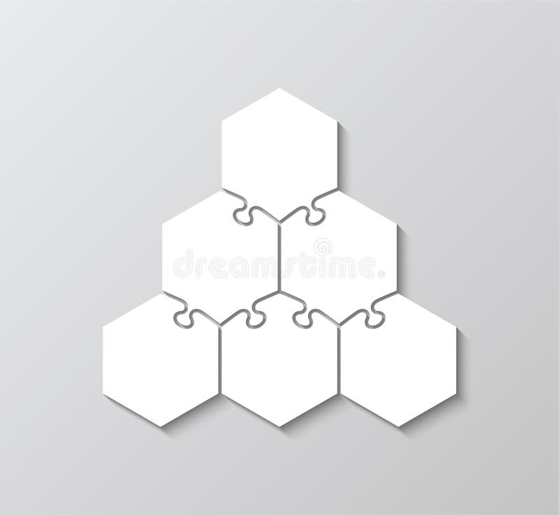 Puzzle Hexagonal Grid. Hexagon Business Presentation Infographic ...
