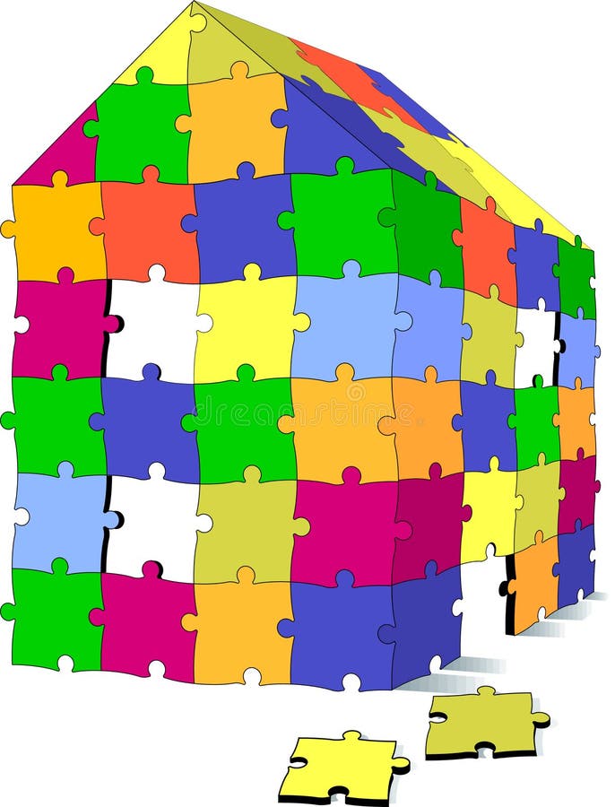 Puzzle house stock vector. Illustration of question, challenge - 10720734