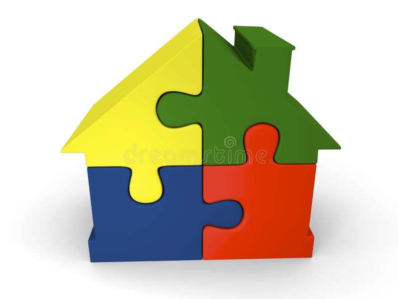 Puzzle house stock illustration. Illustration of puzzle - 23534152
