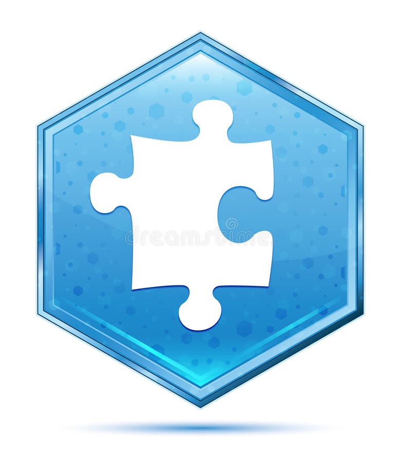 Puzzle Icon Crystal Blue Hexagon Button Stock Illustration ...