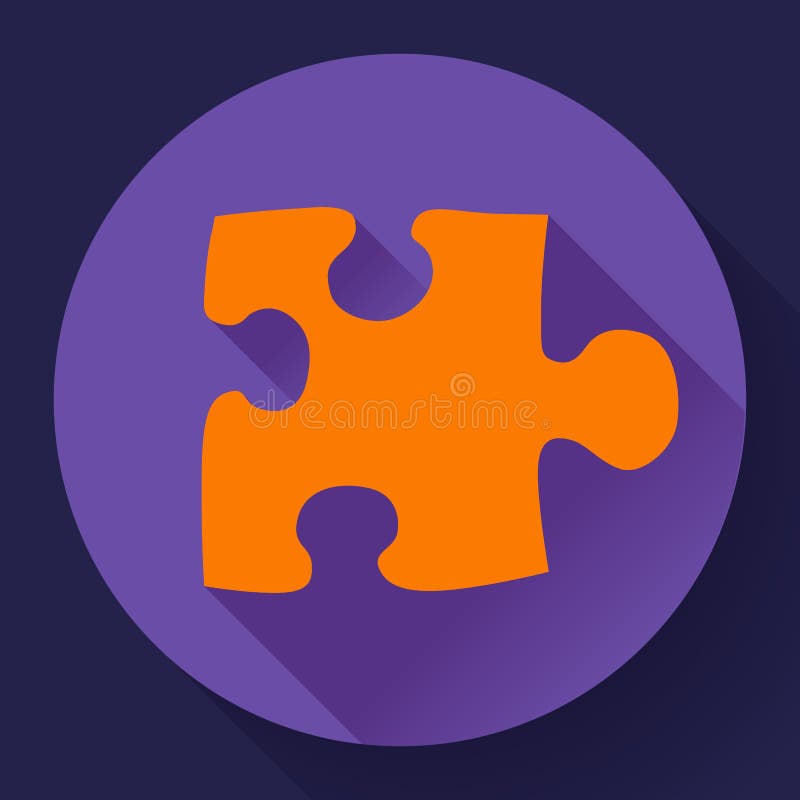 Puzzle Icon. Flat Vector Design Style Stock Vector - Illustration of ...