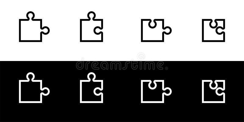Puzzle Icon Set. Corner Piece Puzzle Stock Vector - Illustration of ...
