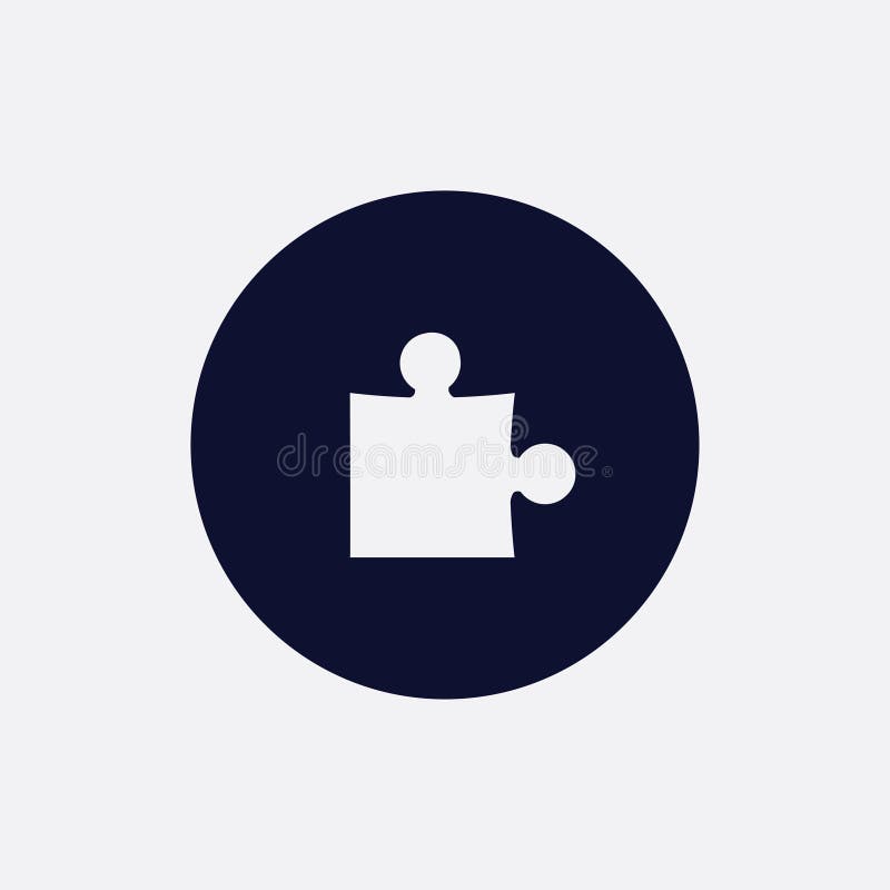 Puzzle Icon, Vector Illustration. Flat Round Icon Stock Illustration ...
