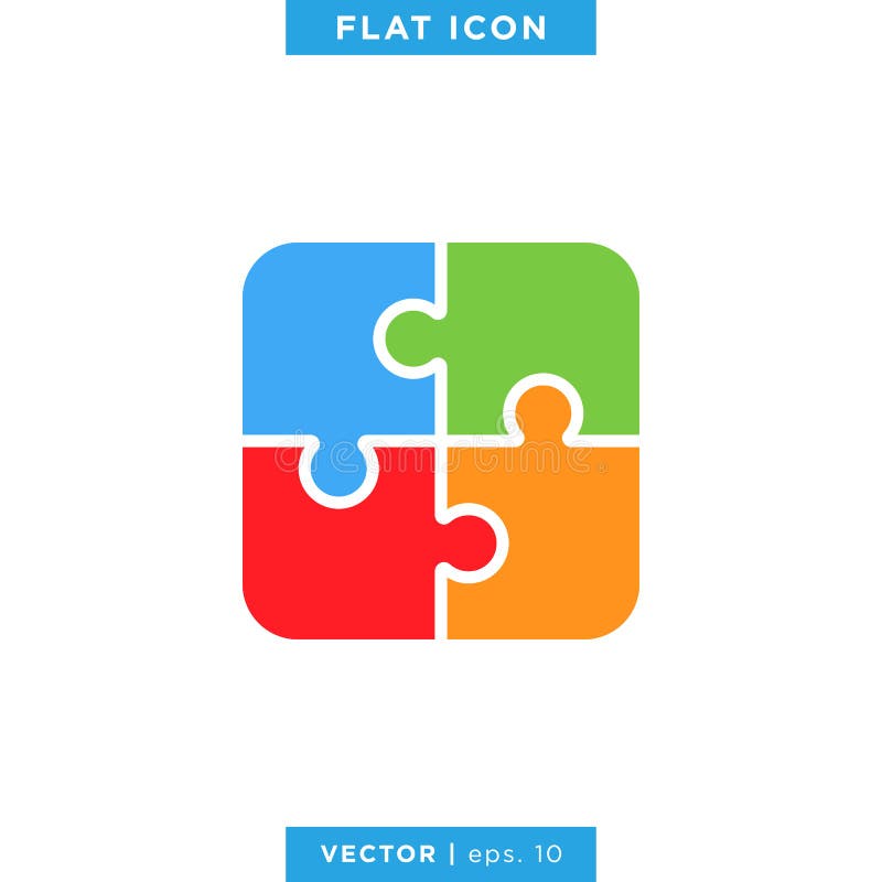 Puzzle Icon Vector Logo Design Template. Stock Vector - Illustration of ...