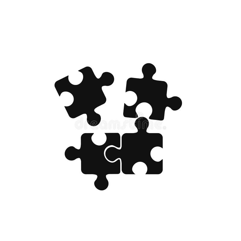 Puzzle Icon on White on White. Vector Illustration Stock Vector ...