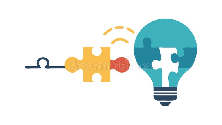 Puzzle Idea Icon: Problem Solving Creative Solution. Vector Design Generative AI Stock Vector ...