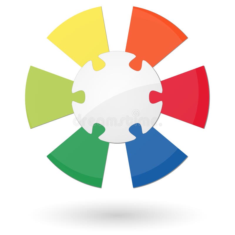Six Color Puzzle Circle Stock Illustrations – 59 Six Color Puzzle ...