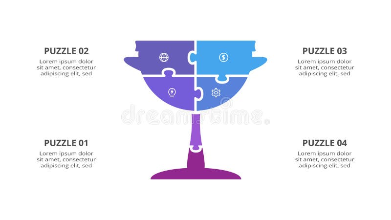 Puzzle Infographic with 4 Elements, Presentations, Vector Illustration ...