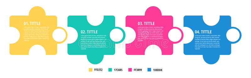Puzzle Infographic, Flow Chart Process for Presentation Stock Vector ...