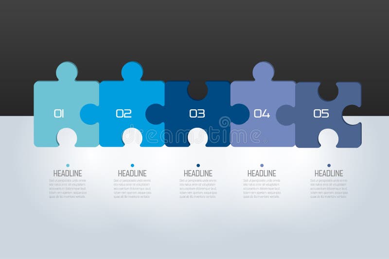 Puzzle Infographic, 3 Steps Chart, Template, Scheme, Tab. Stock Vector ...