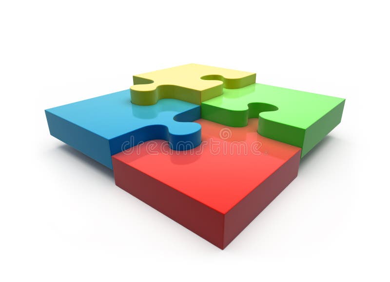 Puzzle Isolated on White and Clipping Path Stock Illustration ...