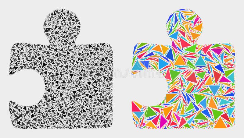 Vector Puzzle Item Mosaic Icon of Triangles Stock Vector - Illustration ...