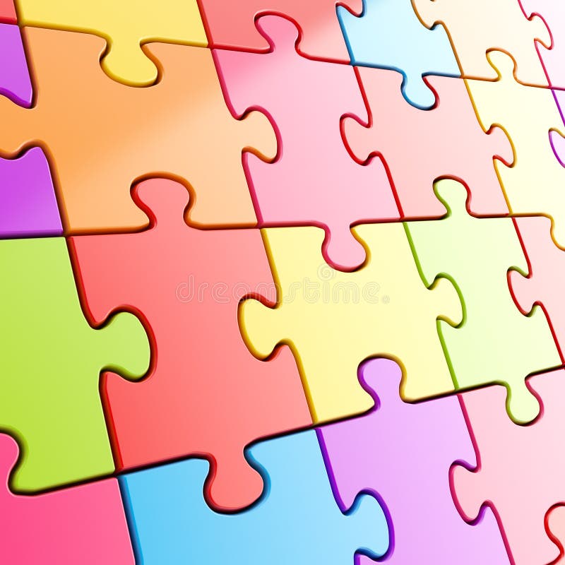 Puzzle Jigsaw Background Made of Coloful Pieces Stock Illustration ...