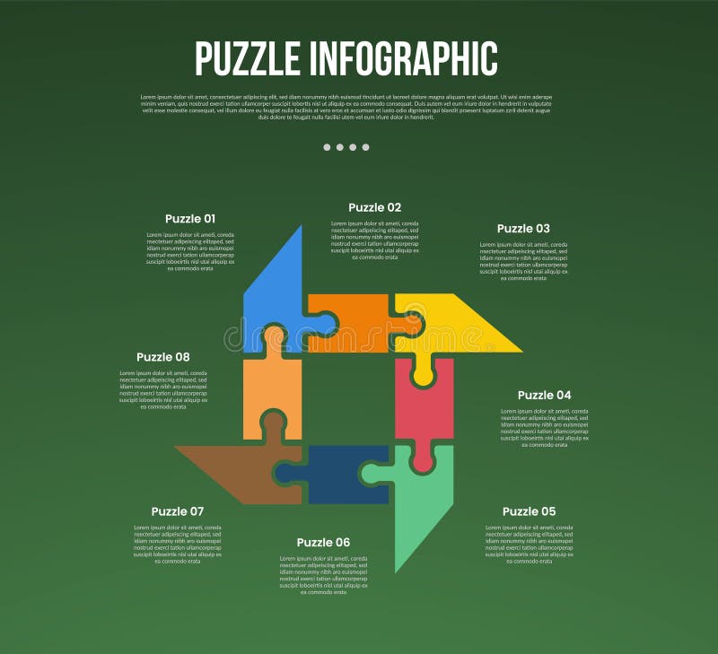 Puzzle or Jigsaw Base Infographic with Creative Sharp Object Cycle ...