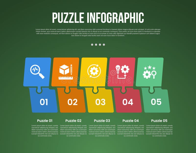 Puzzle or Jigsaw Base Infographic with Creative Slope Square Up and ...