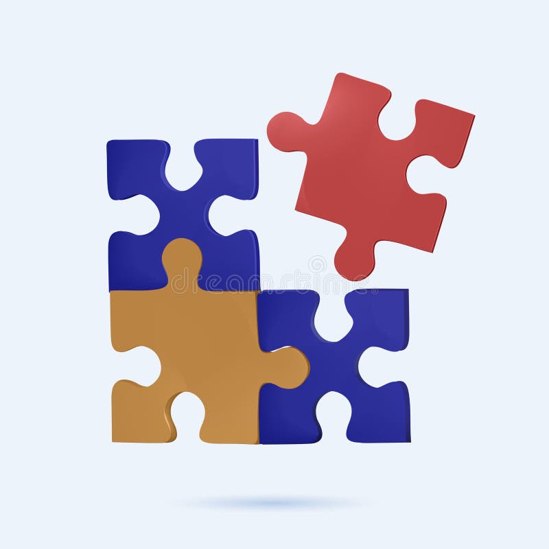 Puzzle, Jigsaw, Incomplete Data Concept. Puzzle Pieces Icon. 3d Vector ...