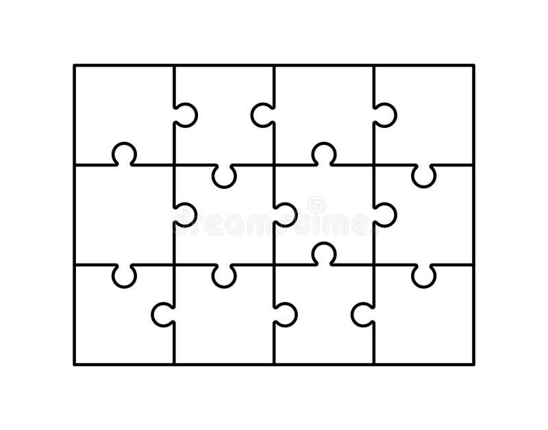 Puzzle Jigsaw Outline Design Stock Vector - Illustration of circle ...