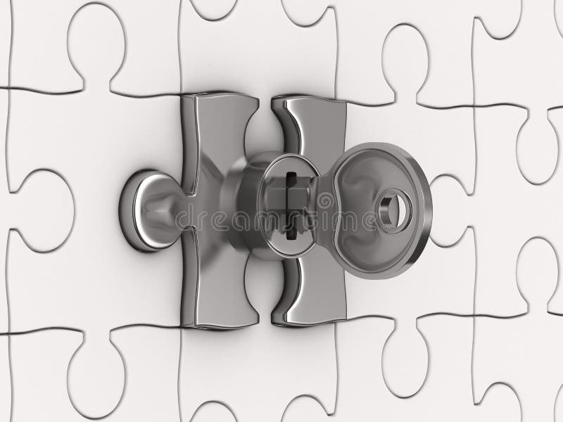 Puzzle with key stock illustration. Illustration of jigsaw - 23203283