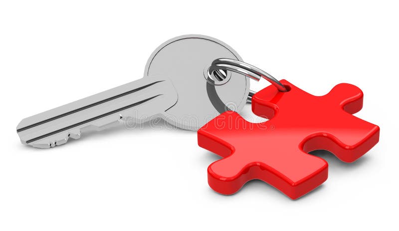 The puzzle key stock illustration. Illustration of concept - 48775820