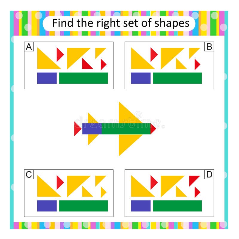 Puzzle for Kids. Find the Correct Set of Cartoon Airplane. Answer is B ...