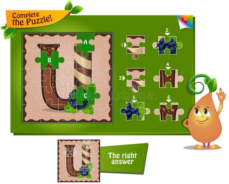 Puzzle Letters of the Alphabet U Stock Illustration - Illustration of ...