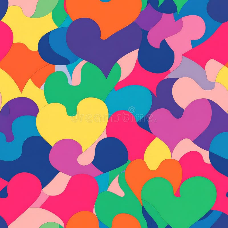 A Puzzle-like Heart Pattern, Where Interlocking Hearts Create a Unique ...