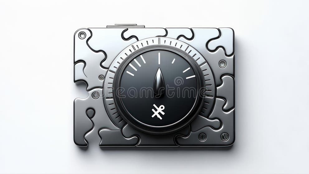 Integrated Control Puzzle Dial with Abstract Value Symbol Stock Image ...