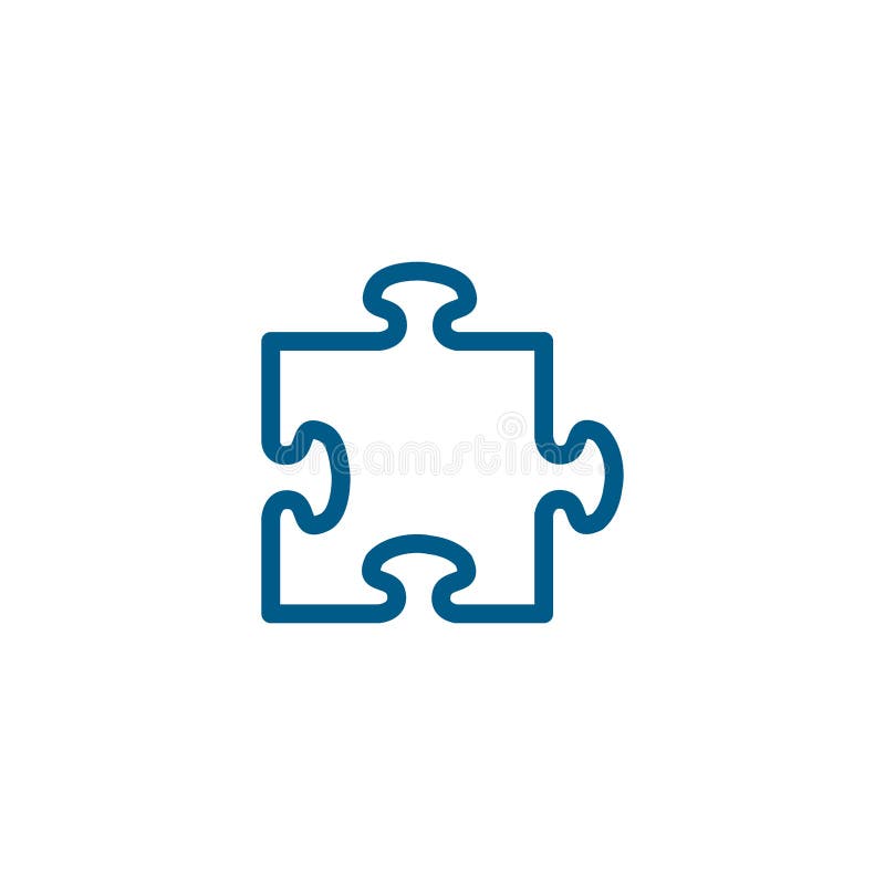Puzzle Line Blue Icon on White Background. Blue Flat Style Vector ...