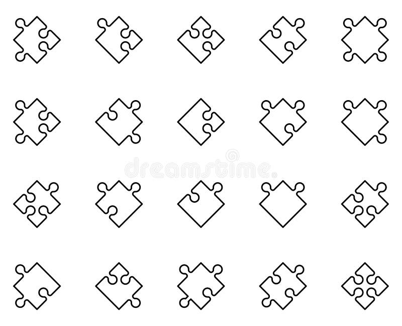 Puzzle line icon stock vector. Illustration of abstract - 194350171