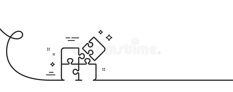 Puzzle Line Icon. Engineering Strategy Sign. Continuous Line with Curl ...