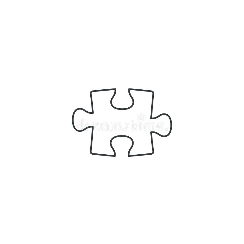 Puzzle Line Icon. Puzzle Sign Isolated on White Stock Vector ...